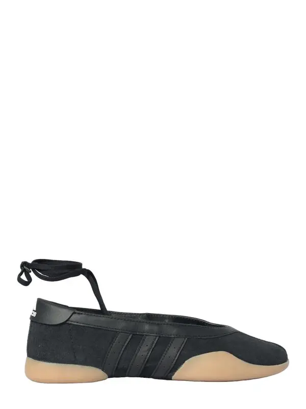 ADIDAS ORIGINALS Suede Ballet Flats With Ankle Ties - Black