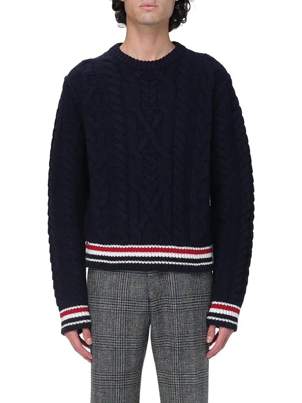 Thom Browne Cable Knit Jumper - Blue