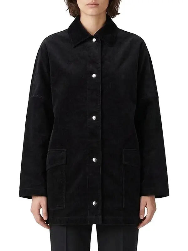 TOTEME Oversized Corduroy Shirt Jacket - Black