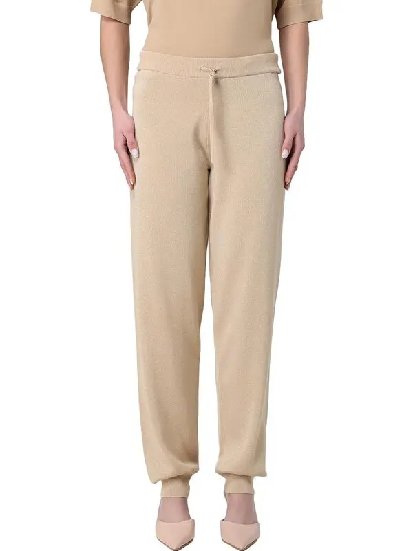 KANGRA Cotton Knit Drawstring Trousers - Biscuit