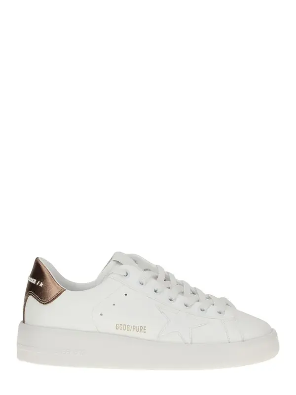 GOLDEN GOOSE Purestar Bi-smooth Calf Leather Lace-up Sneakers With Rear Logo Detail - White