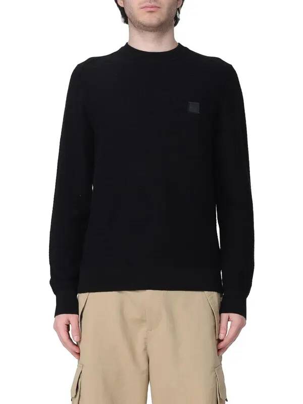 BOSS Cotton And Cashmere Crew-neck Sweater - Black