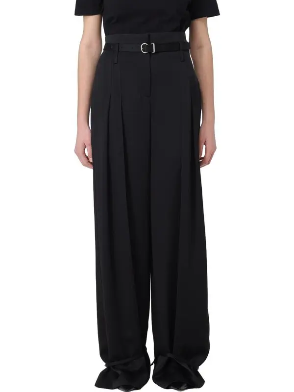 JIL SANDER Tailored Wide Leg Trousers - Black