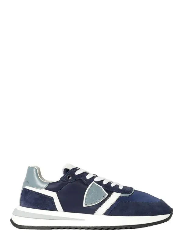 Philippe Model Low-top Sneakers In Calf Leather And Mesh With Bi Design - Blue