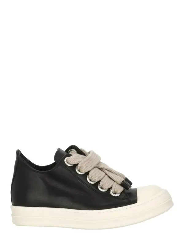 Rick Owens Jumbolace Low-top Sneakers In Smooth Calfskin - Black