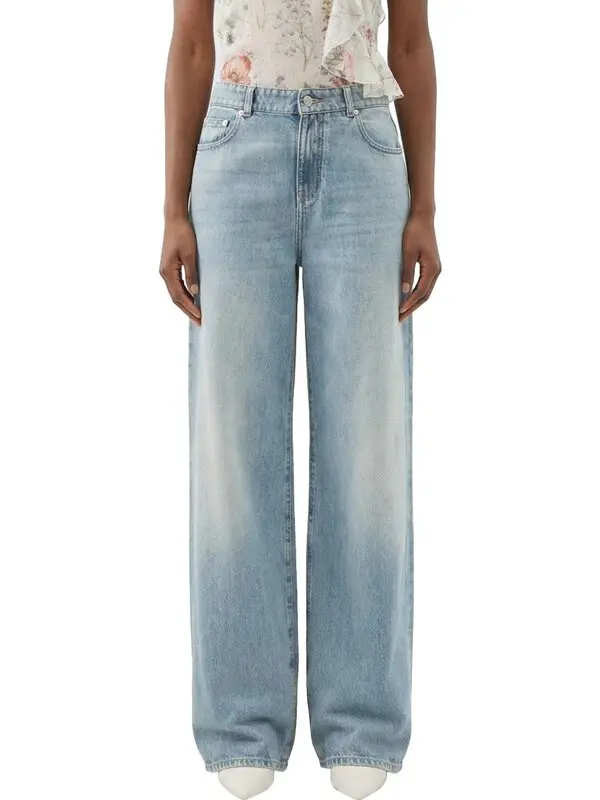 Alexander McQueen Wide Leg Jeans - Denim