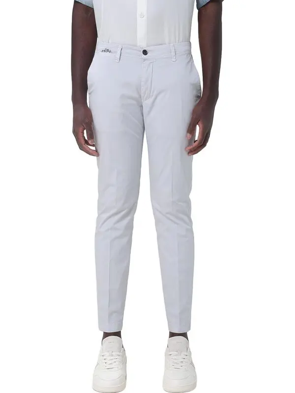 XC Slim Fit Chino Pants In Gabardine With Slash Pockets And Mid-rise Waist - Ice