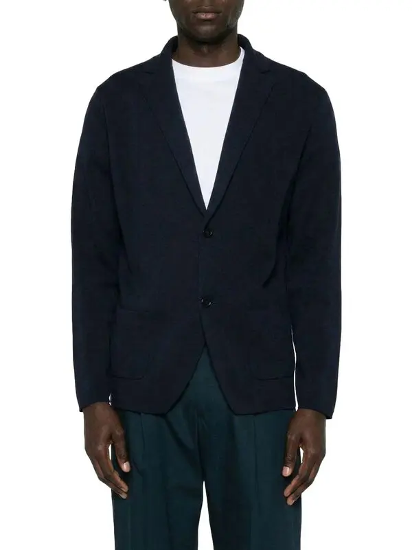 LARDINI Linen Single-breasted Blazer - Blue 1