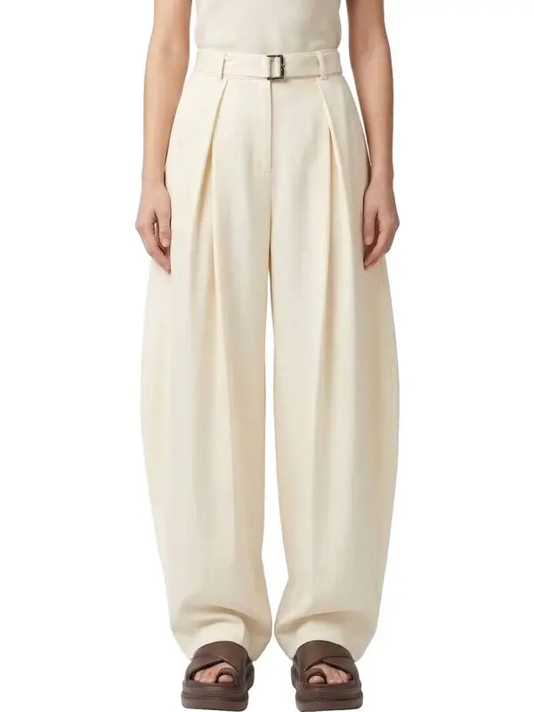 Sacai Wool Blend Wide-leg Trousers - White