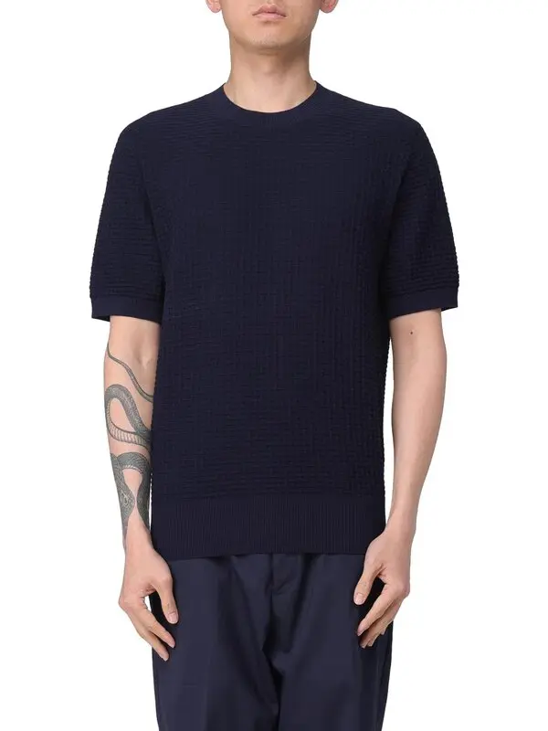 KANGRA Cotton Knitwear Crewneck Sweater - Blue