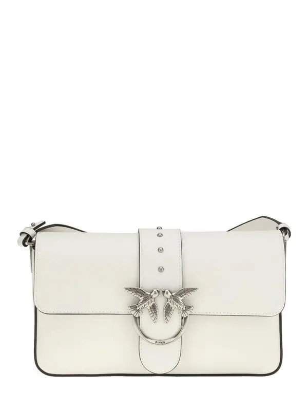 Pinko Crossbody Bag With Bird Clasp - White