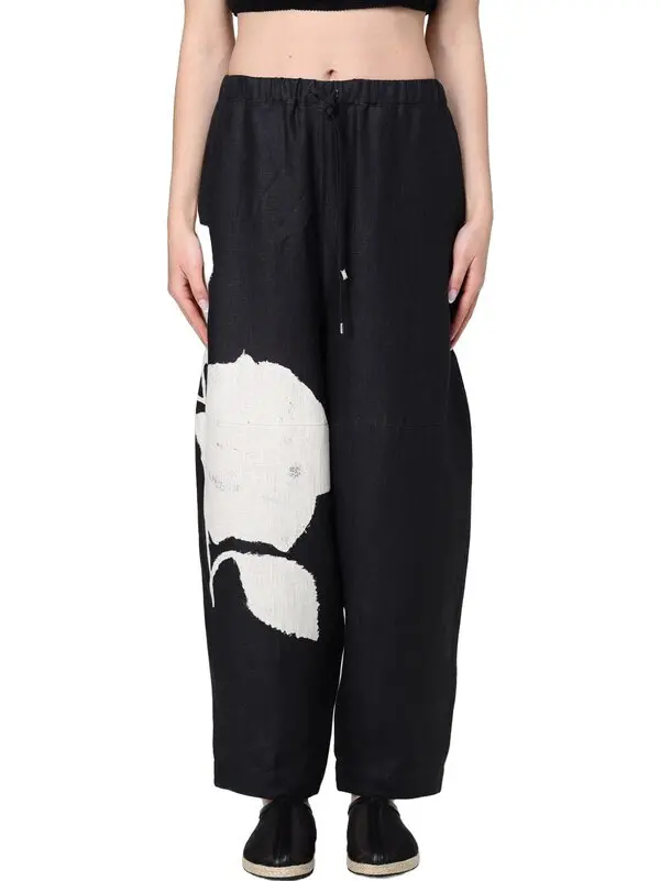 Liviana Conti Wide Leg Trousers With Floral Print - Multicolor