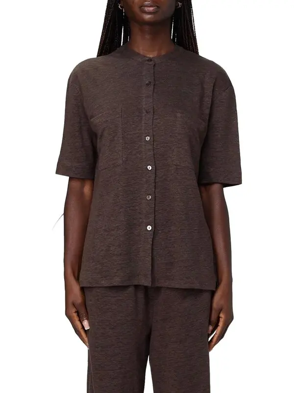 KANGRA Linen Cardigan - Coffee