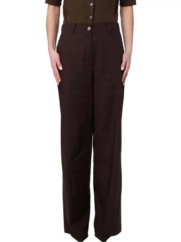 KANGRA Cotton Straight Leg Trousers - Dark
