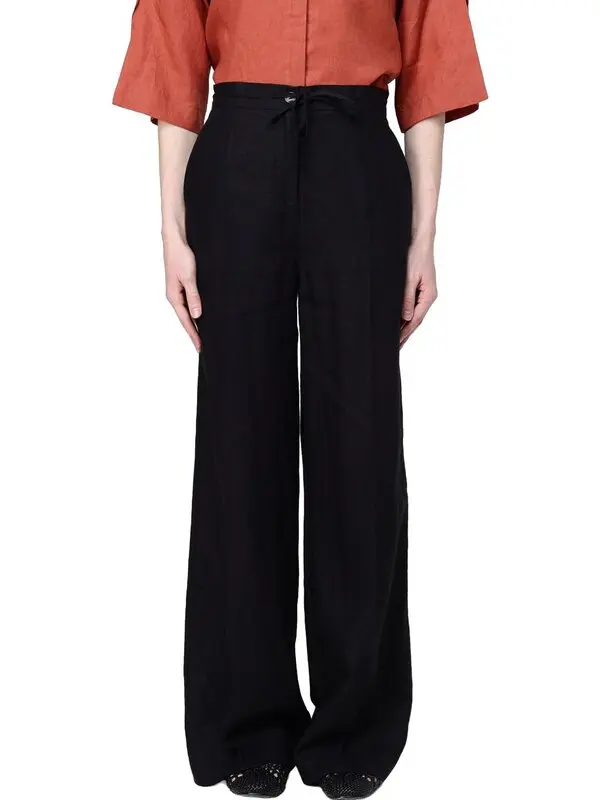 COLMAR Linen Palazzo Trousers - Black
