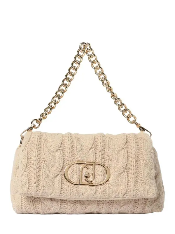 Liu Jo Knitted Bag With Gold Tone Clasp - White
