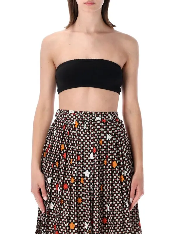 MAISON MARGIELA Off-the-shoulder Cropped Jersey Top - Black