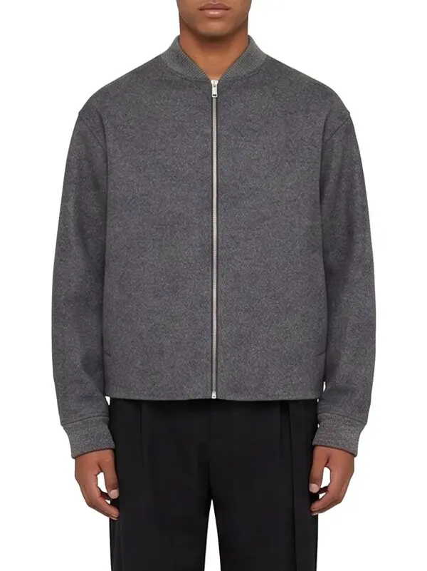 JIL SANDER Wool Bomber Jacket - Grey