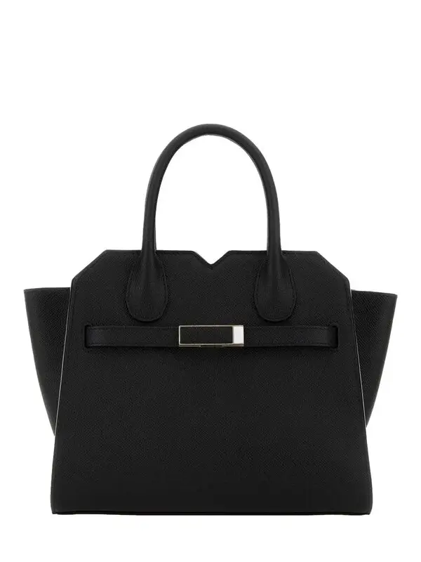 VALEXTRA Grained Leather Milano Bag - Black