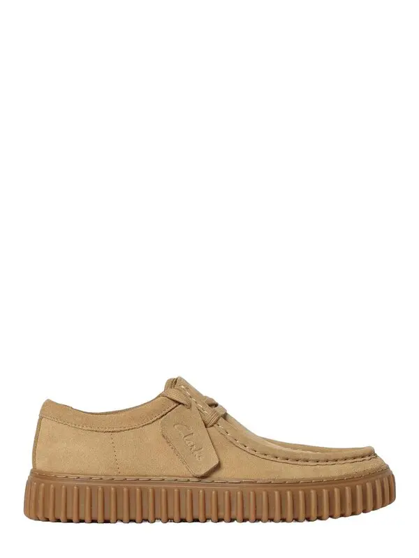 Clarks Suede Lace-up Round Toe Boots - Natural