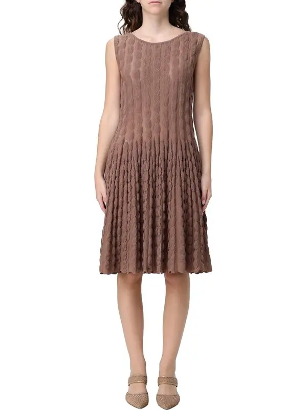 ANTONINO VALENTI Off-the-shoulder Knit Mini Dress - Brown