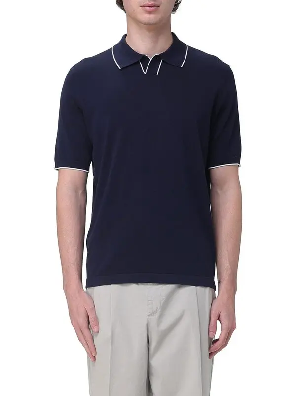 KANGRA Cotton Knit Polo Shirt - Blue