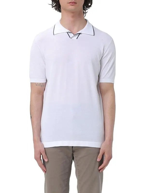 KANGRA Cotton Knit Polo Shirt - White
