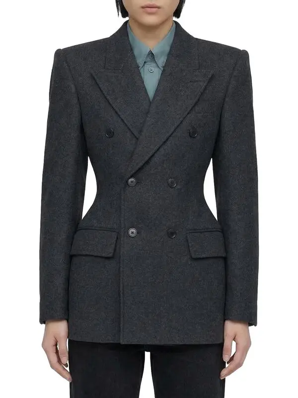 Balenciaga Cashmere Double-breasted Blazer - Grey