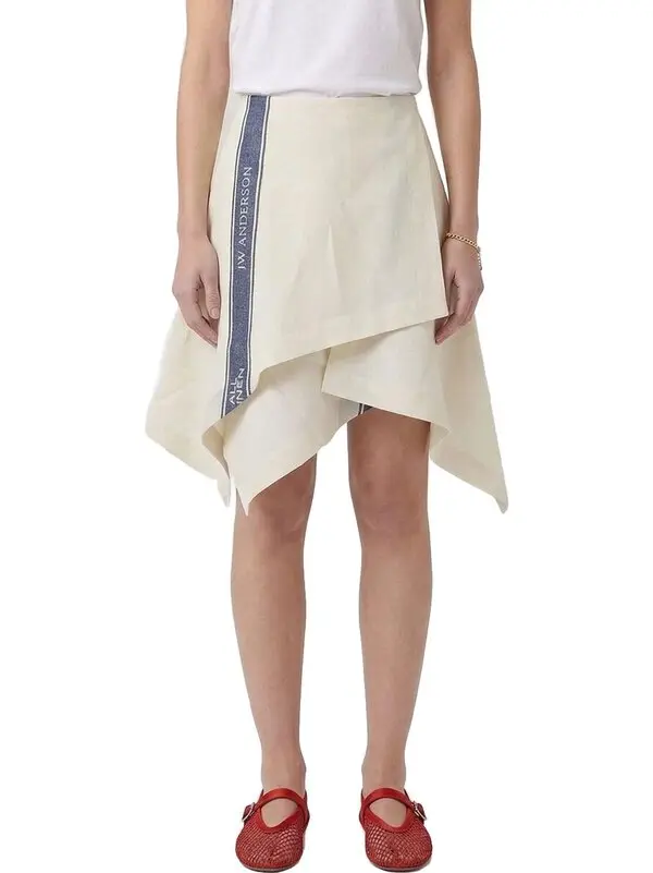 JW Anderson Asymmetric Linen Skirt - Blue