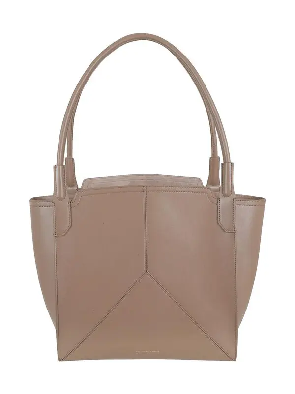 Victoria Beckham Smooth Calfskin Leather Tote Bag - Brown