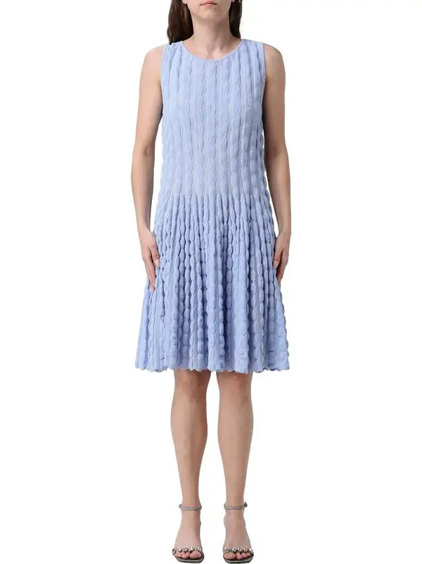 ANTONINO VALENTI Papavero Off-the-shoulder Knit Mini Dress - Blue