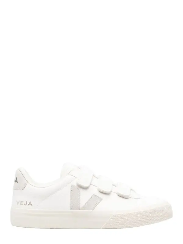 VEJA Recife Low-top Leather Sneakers With Hook-and-loop Fastening - Silver