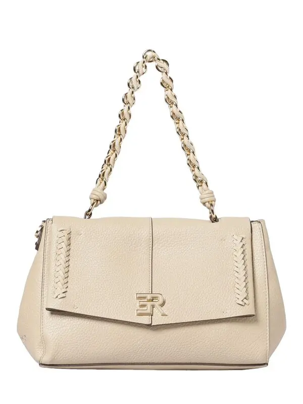 ERMANNO FIRENZE Hammered Leather Shoulder Bag - Sand