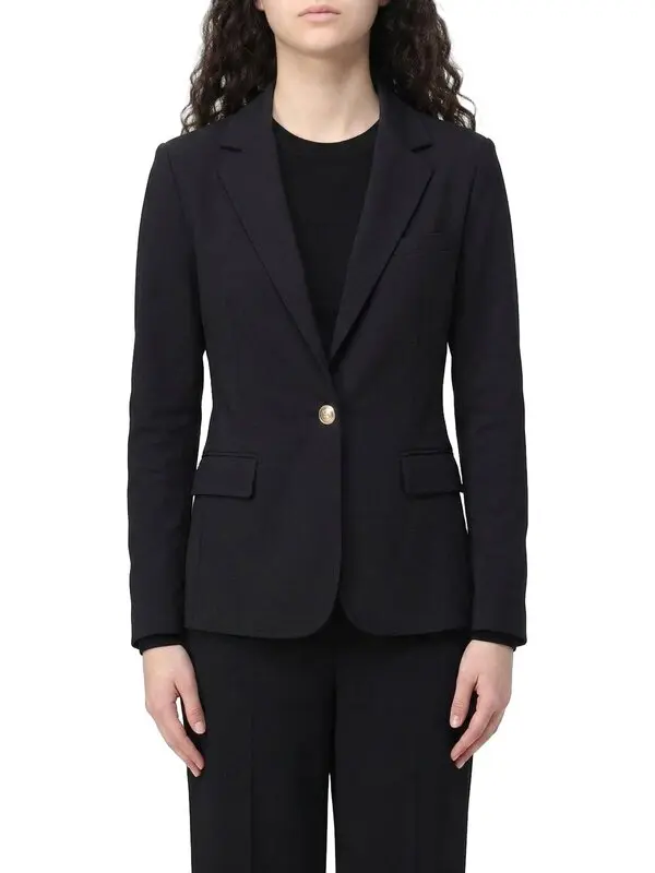 CIRCOLO 1901 Single-breasted One-button Stretch Cotton Blazer With Lapels - Black