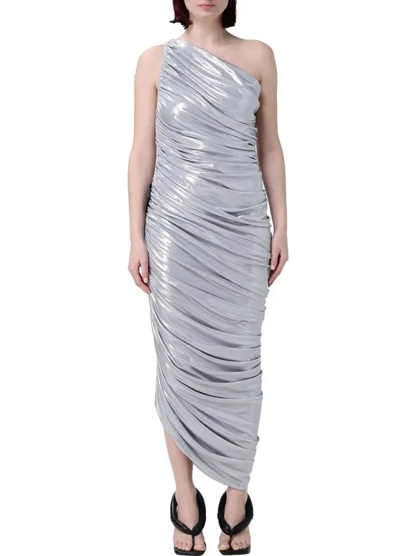 Norma Kamali Asymmetrical Draped One-shoulder Maxi Dress - Silver