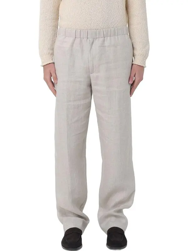 LARDINI Cotton Wide-leg Trousers - Sand