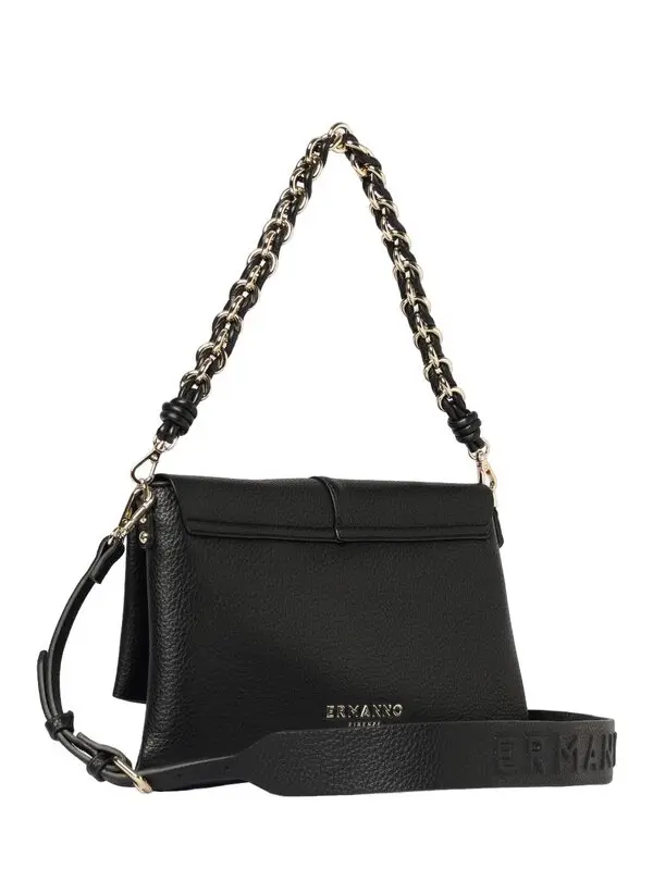 ERMANNO FIRENZE Grained Synthetic Leather Bag - Black