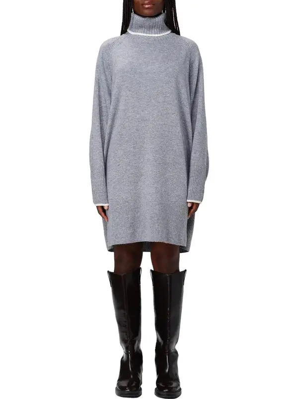 Pinko High Neck Knit Dress - Grey