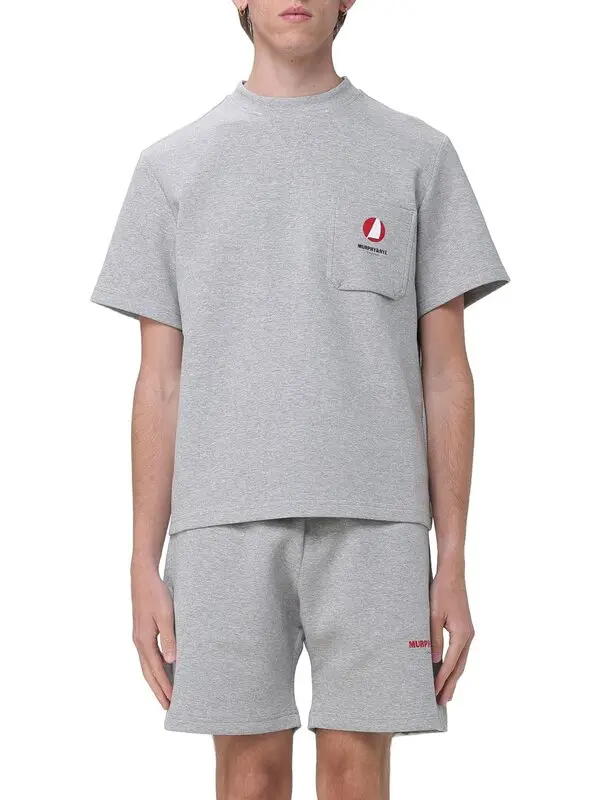 MURPHY&NYE Crew-neck T-shirt In Cotton Blend With Patch Pocket - Grey