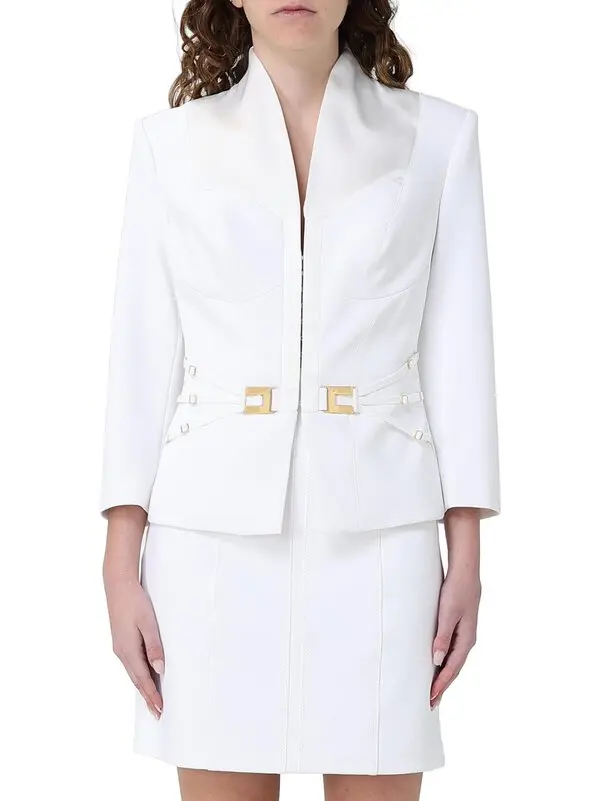 Elisabetta Franchi Belted Single-breasted Blazer - Ivory