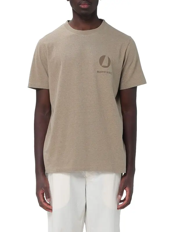 MURPHY&NYE Crew-neck Cotton T-shirt With Contrast Back Logo - Grey