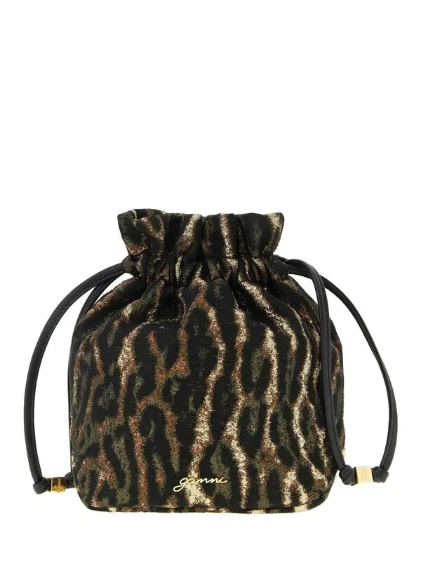 GANNI Drawstring Mini Bag - Brown