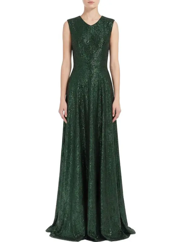 Norma Kamali Sequin Embellished Gown - Green