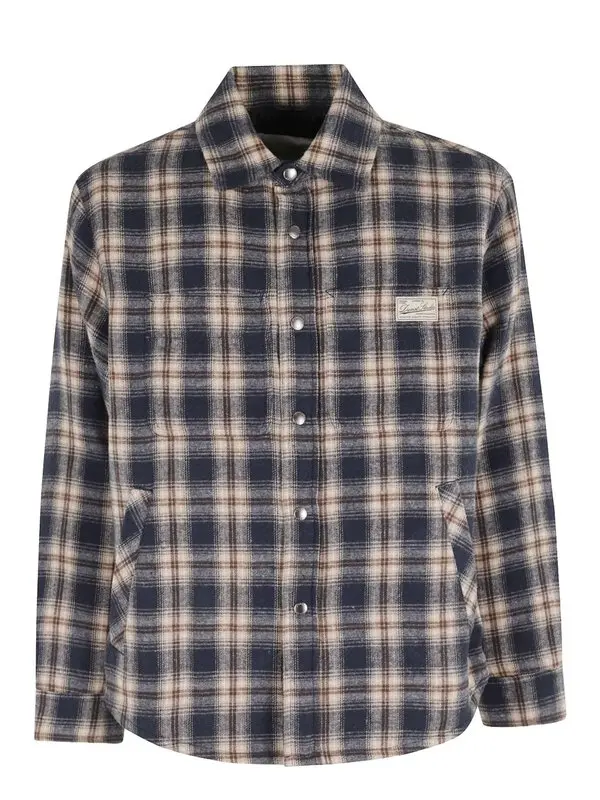 DUNST Checked Shirt - Navy