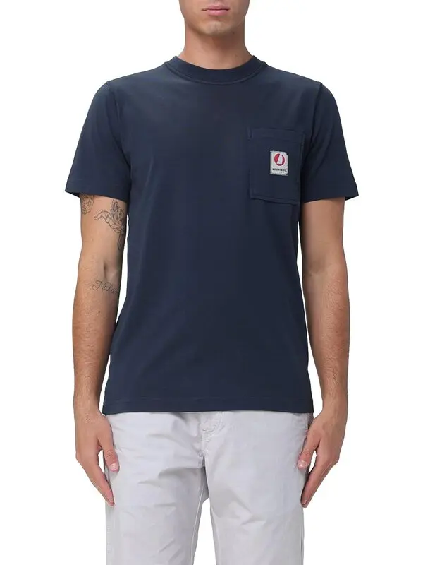 MURPHY&NYE Slim Fit Cotton T-shirt With Patch Pocket And Logo - Blue