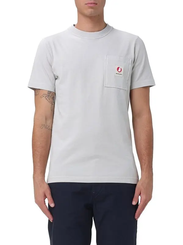 MURPHY&NYE Slim Fit Cotton T-shirt With Patch Pocket And Logo - Pearl