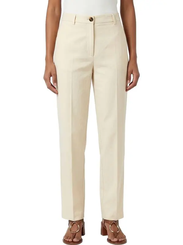 Dries Van Noten High-waisted Skinny Trousers In Cotton Gabardine - Beige