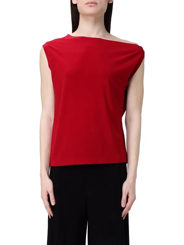 Norma Kamali Asymmetrical Jersey Top - Red
