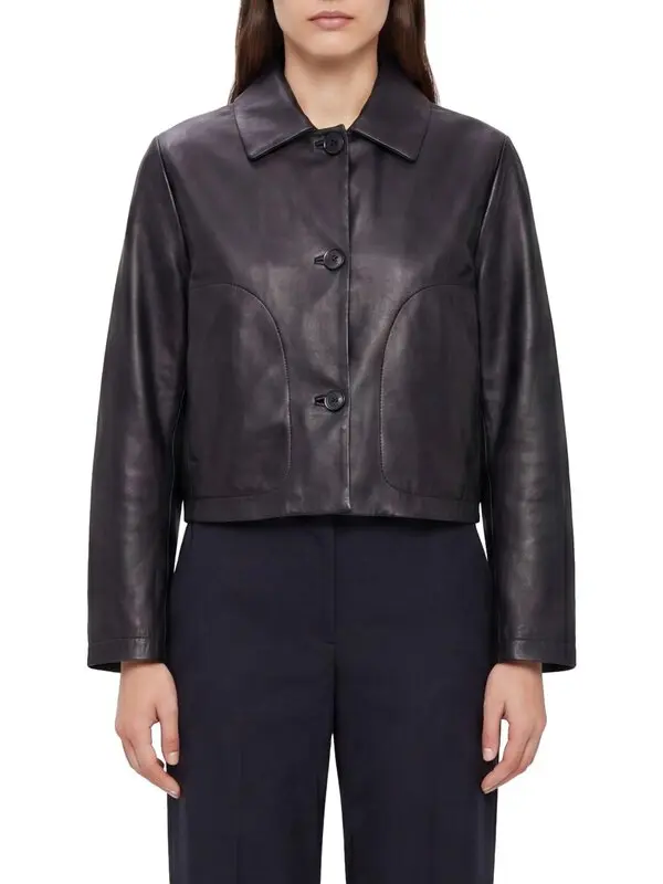 SALVATORE SANTORO Leather Jacket - Navy