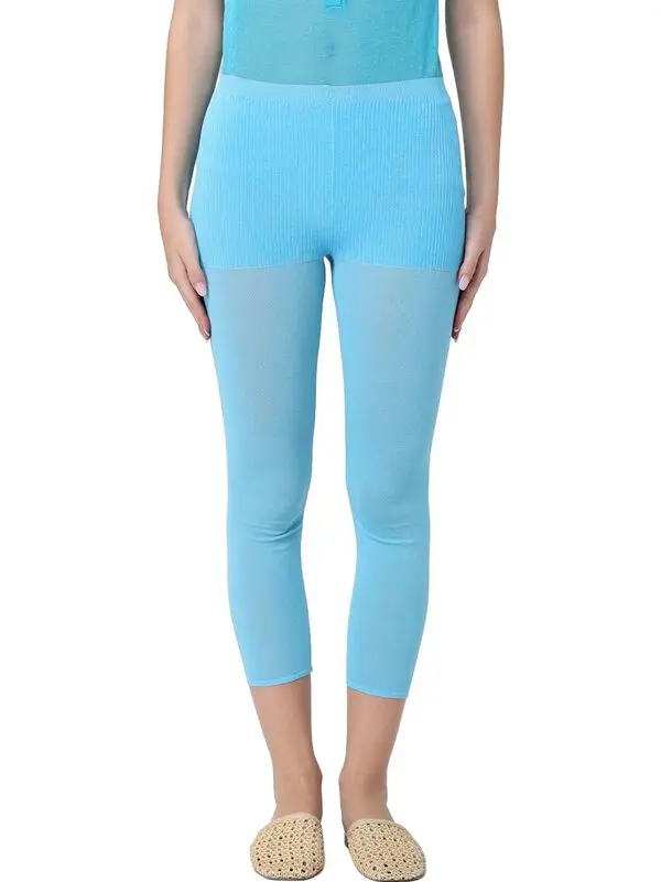 Paloma Wool Slim Fit Knit Leggings In Organic Cotton - Blue
